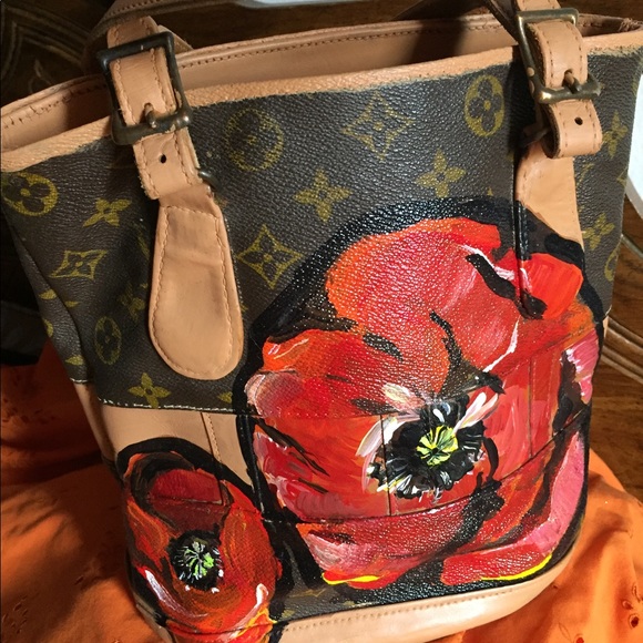 Louis Vuitton | Bags | Custom Painted Authentic Louis Vuitton Bucket ...